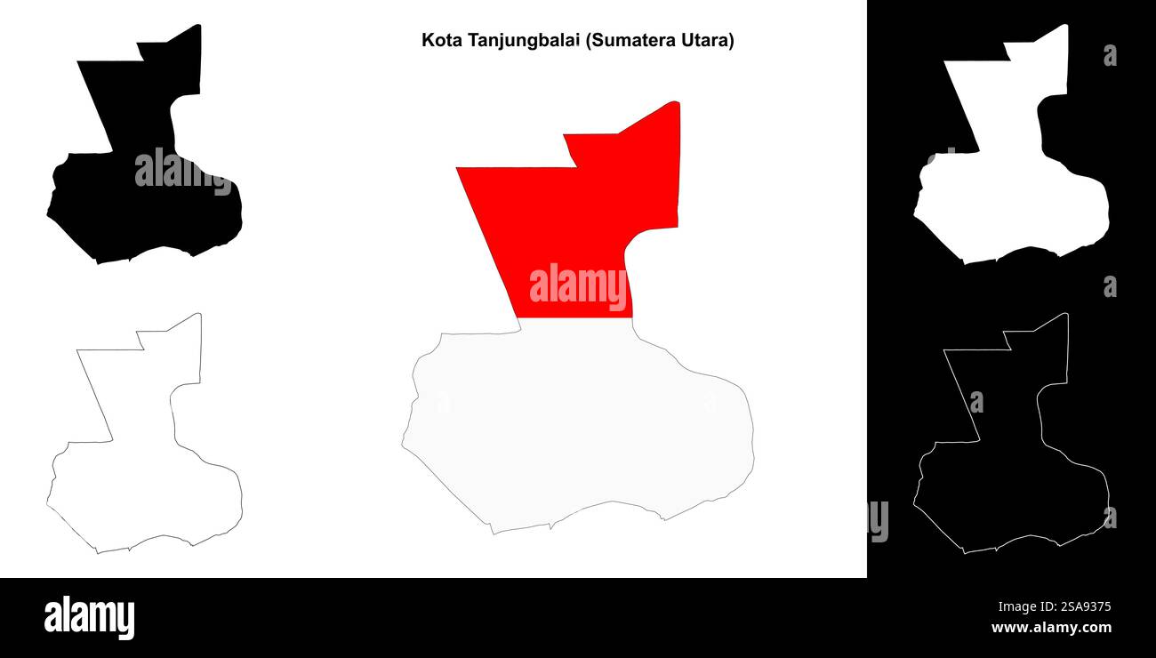 Kota Tanjungbalai blank outline map set Stock Vector Image & Art - Alamy