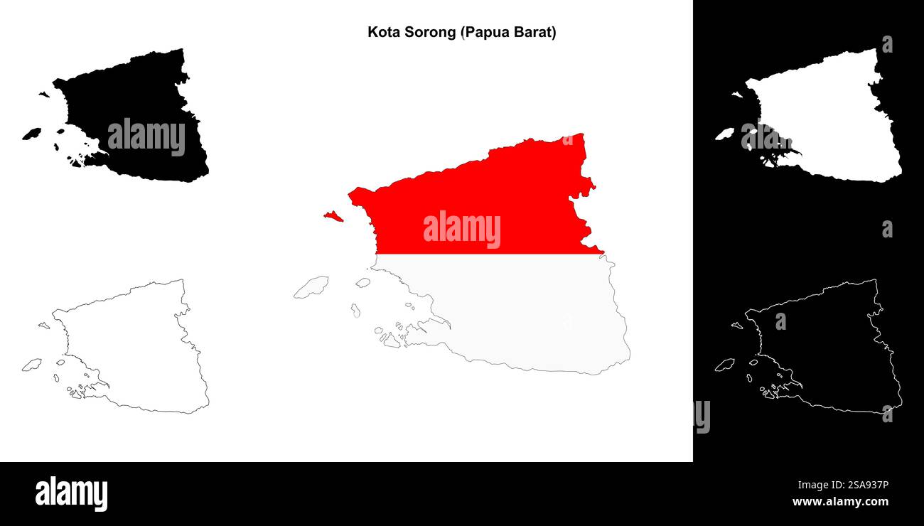 Kota Sorong blank outline map set Stock Vector Image & Art - Alamy