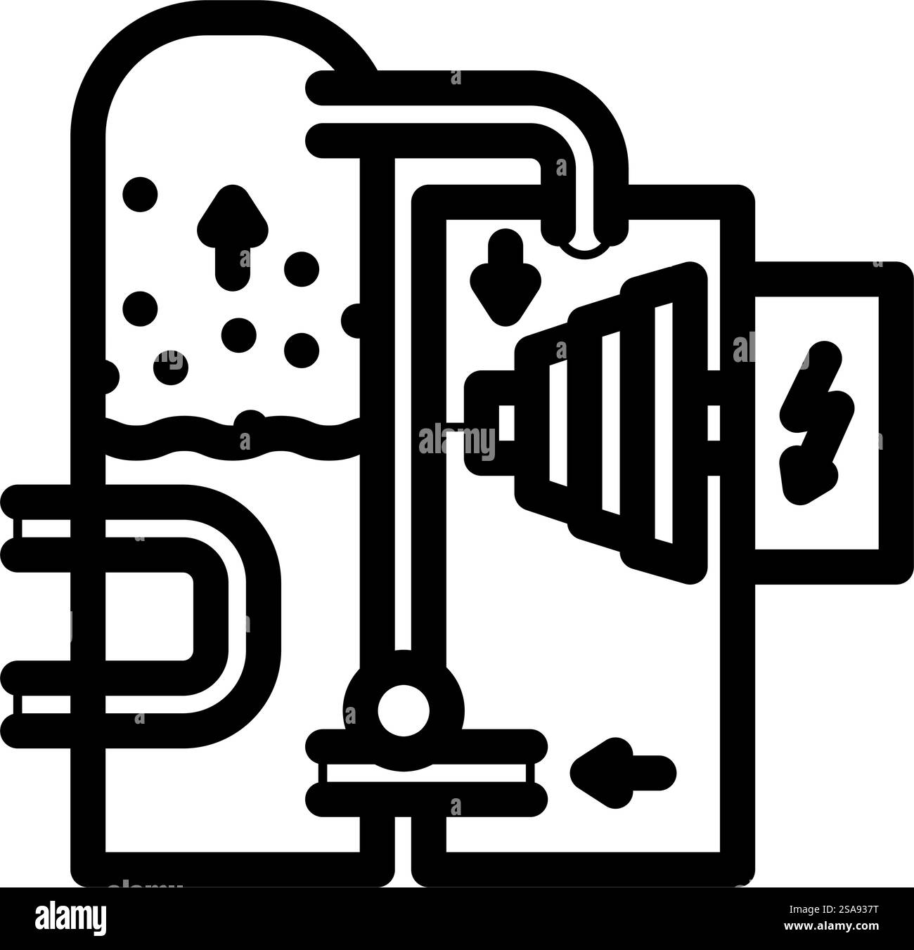 steam generation nuclear energy line icon vector. steam generation ...