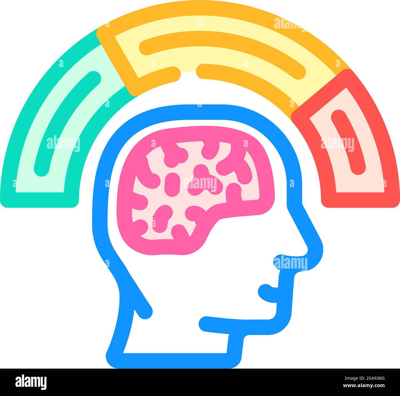 cognitive load ux ui design color icon vector. cognitive load ux ui ...