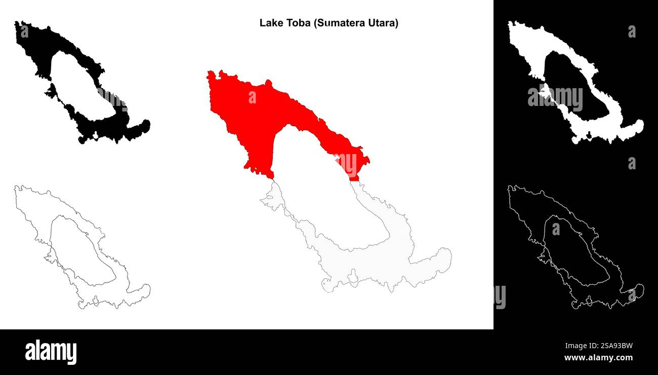 Lake Toba blank outline map set Stock Vector Image & Art - Alamy