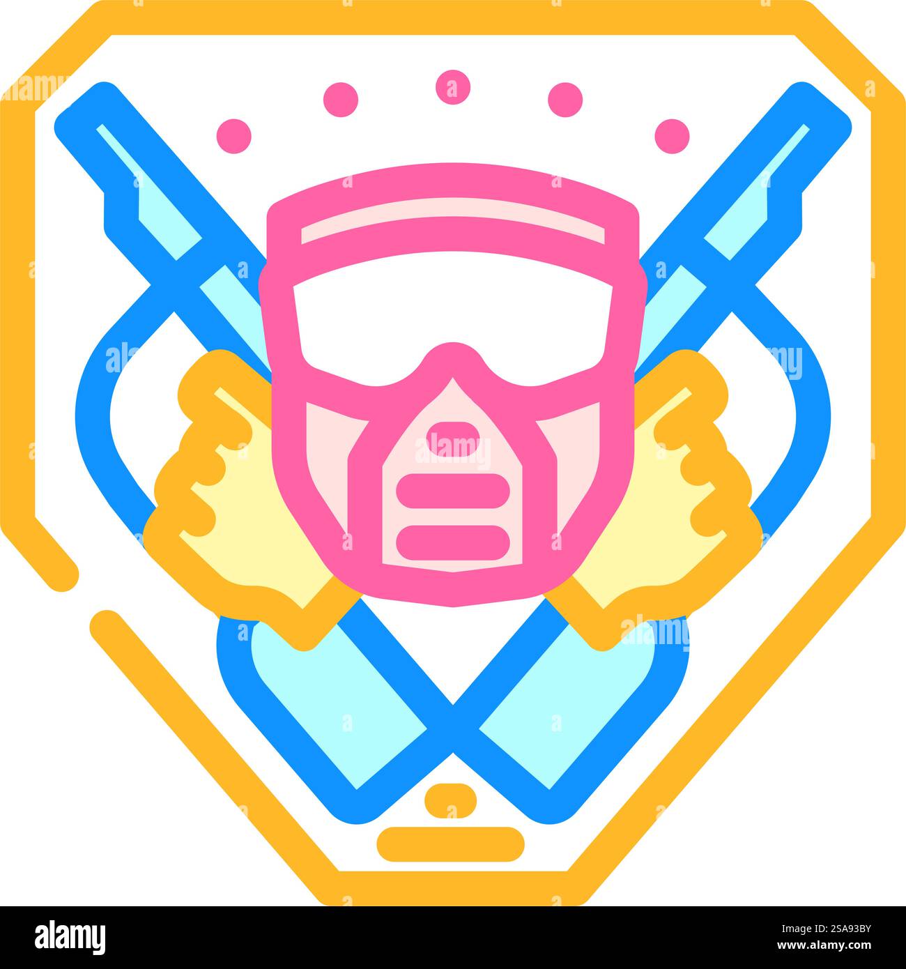 badge paintball game team color icon vector. badge paintball game team ...