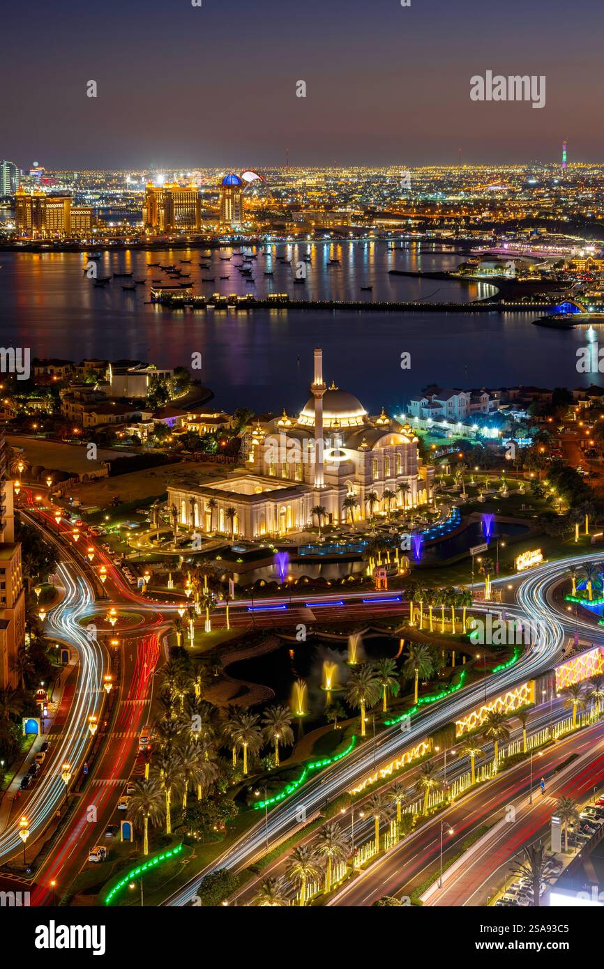 The newly opened Hamad bin Jassim Mosque The Pearl Qatar Stock Photo ...