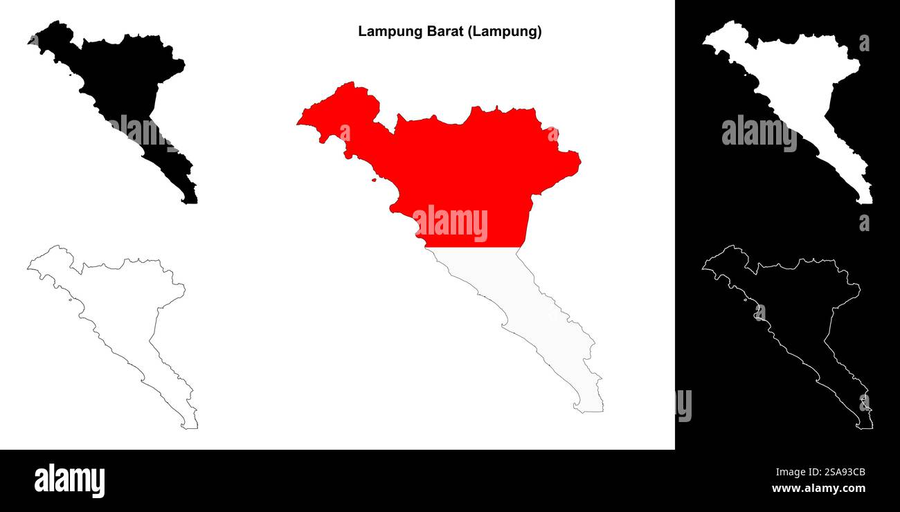 Lampung Barat blank outline map set Stock Vector Image & Art - Alamy