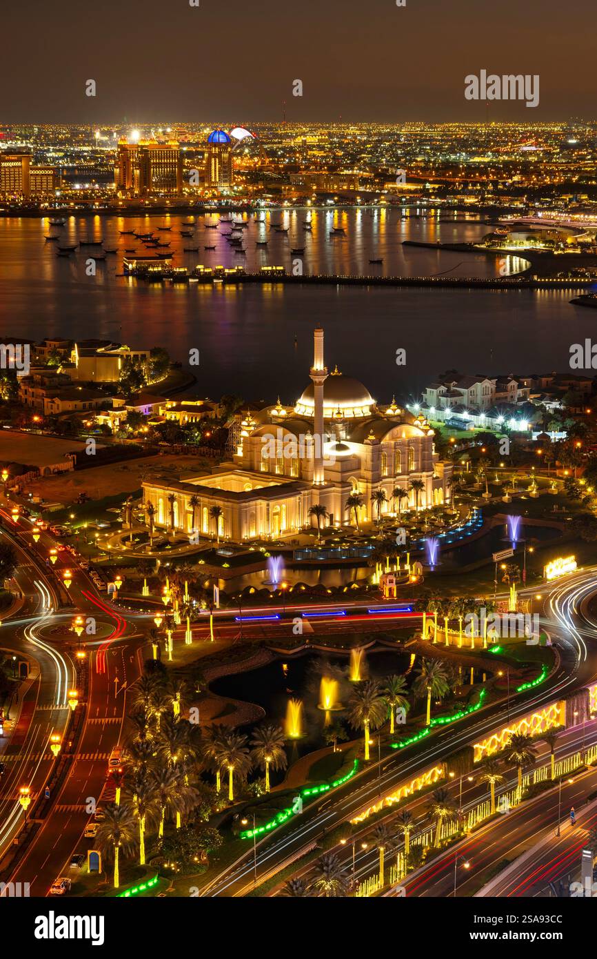 The newly opened Hamad bin Jassim Mosque The Pearl Qatar Stock Photo ...