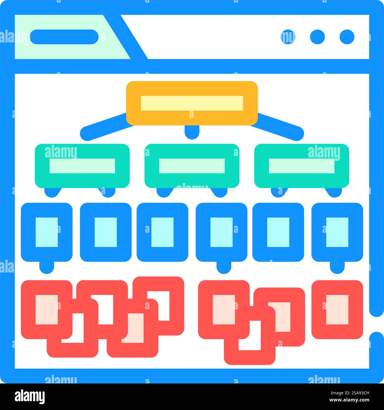 silo structure seo color icon vector. silo structure seo sign. isolated ...