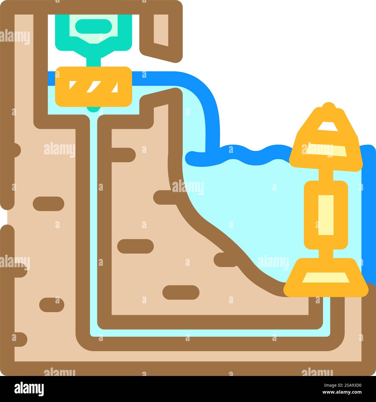 kite system tidal power color icon vector. kite system tidal power sign ...