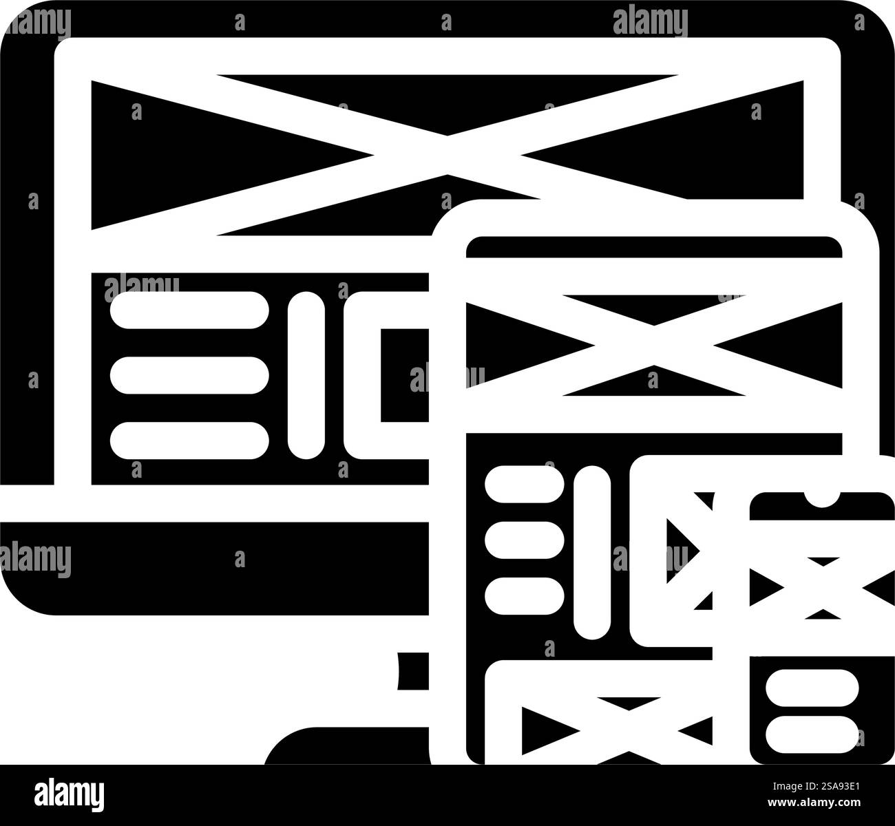 mockup ux ui design glyph icon vector. mockup ux ui design sign ...