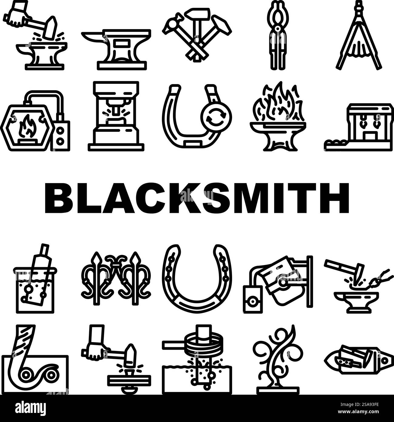 Blacksmith forge Black and White Stock Photos & Images - Alamy