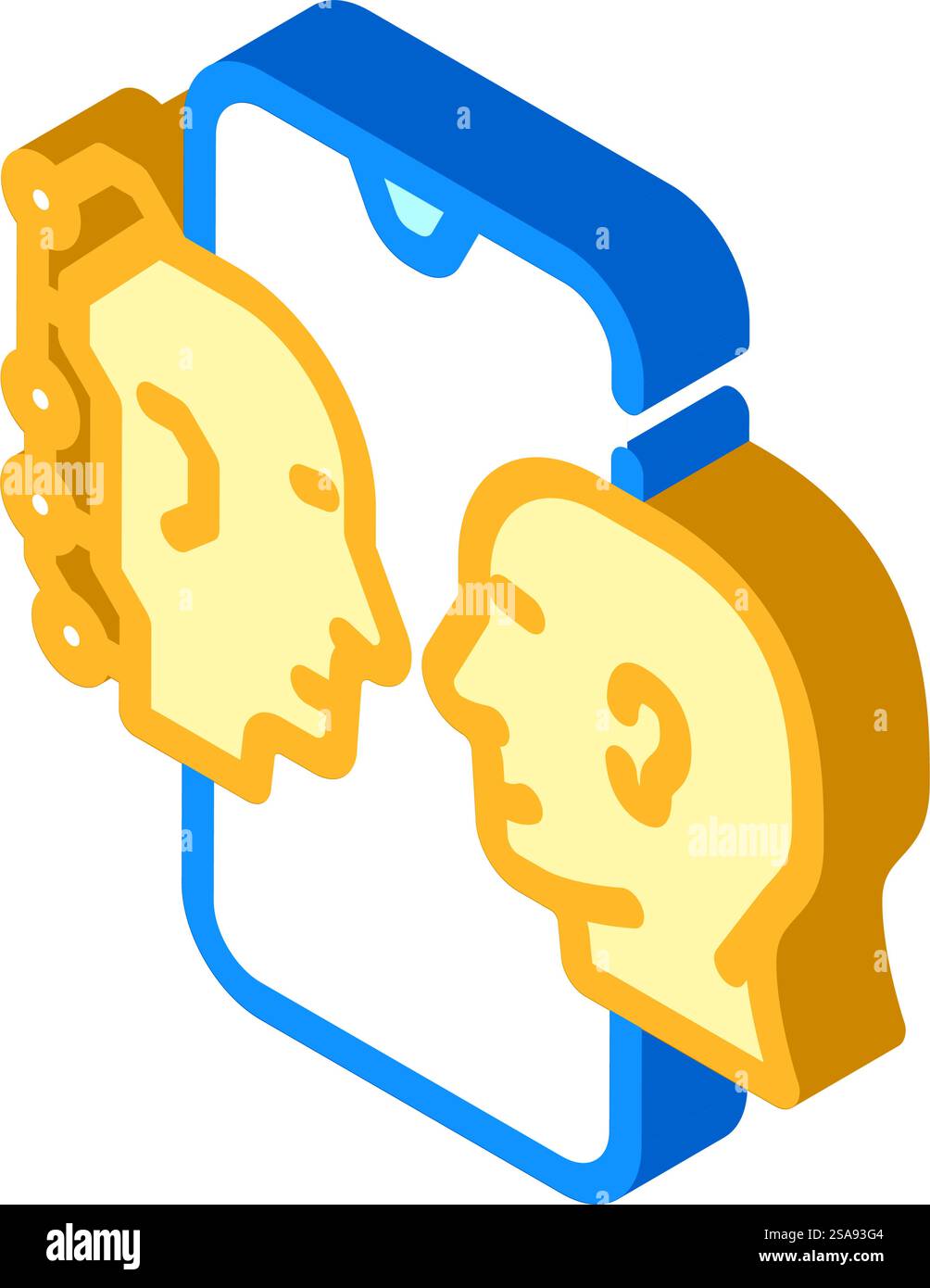 human computer interaction hci isometric icon vector. human computer ...