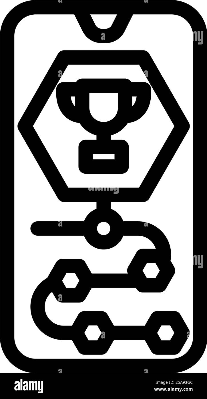 gamification ux ui design line icon vector. gamification ux ui design ...