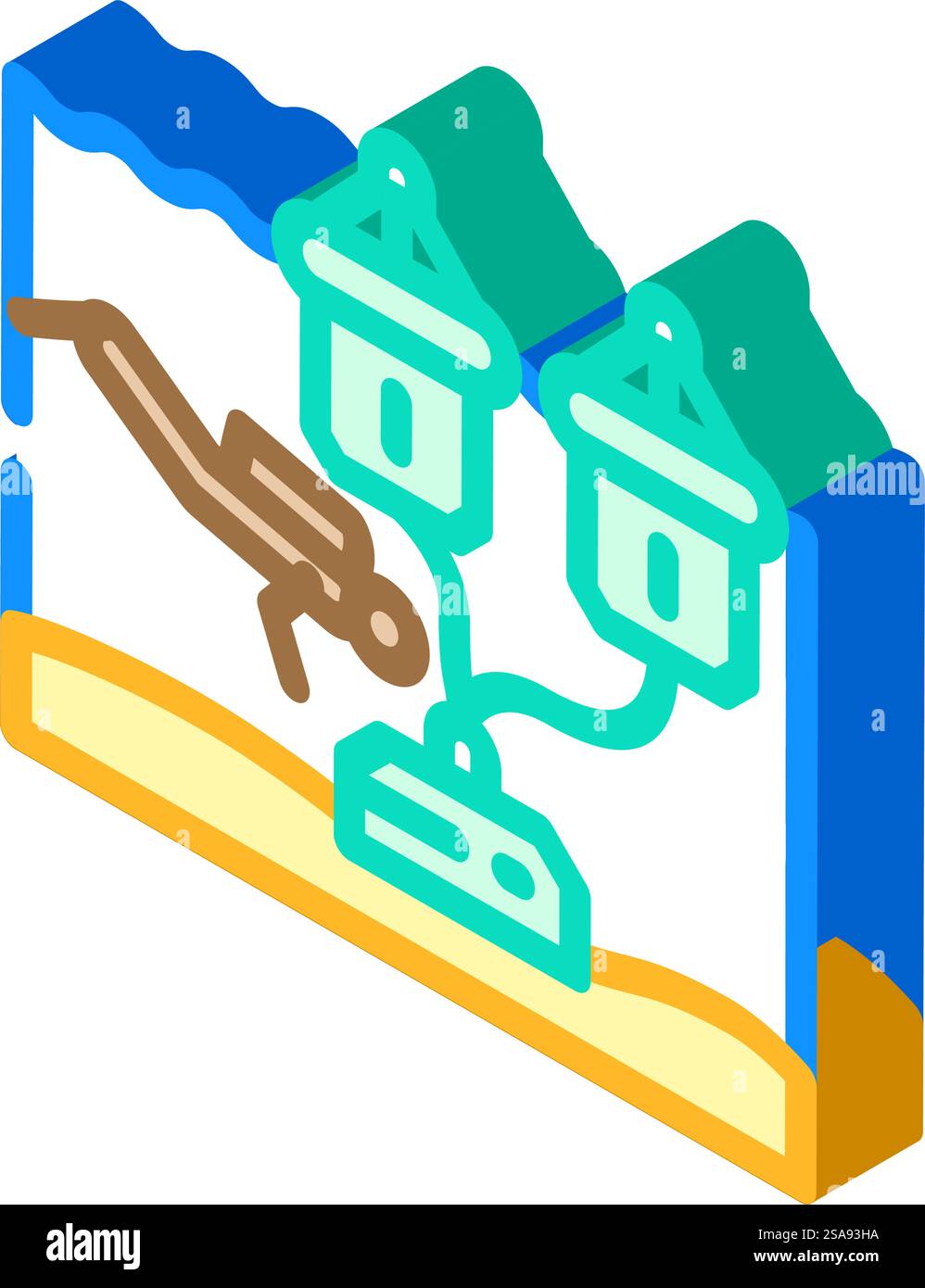 wave farm installation tidal isometric icon vector. wave farm ...