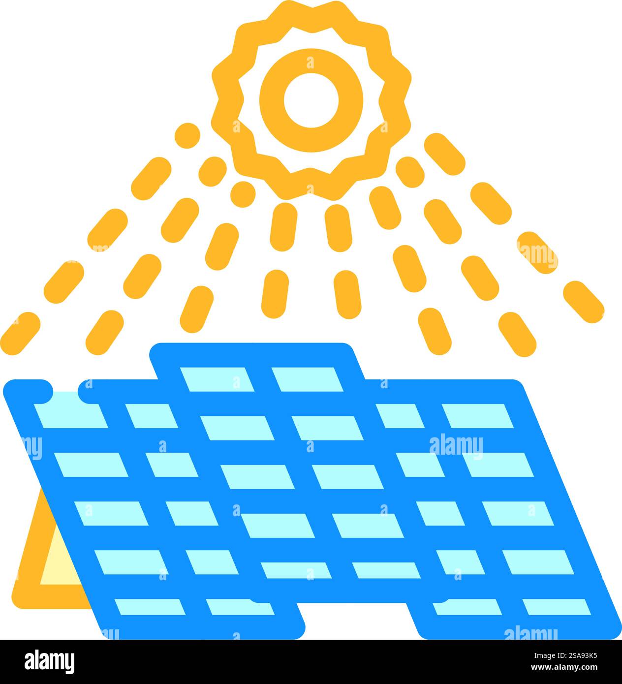 sun rays solar panel color icon vector. sun rays solar panel sign ...