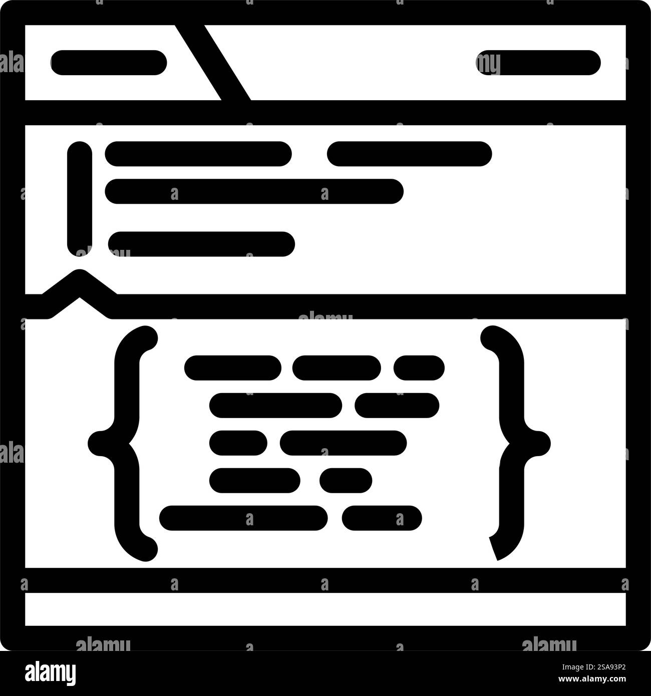 schema markup seo line icon vector. schema markup seo sign. isolated ...