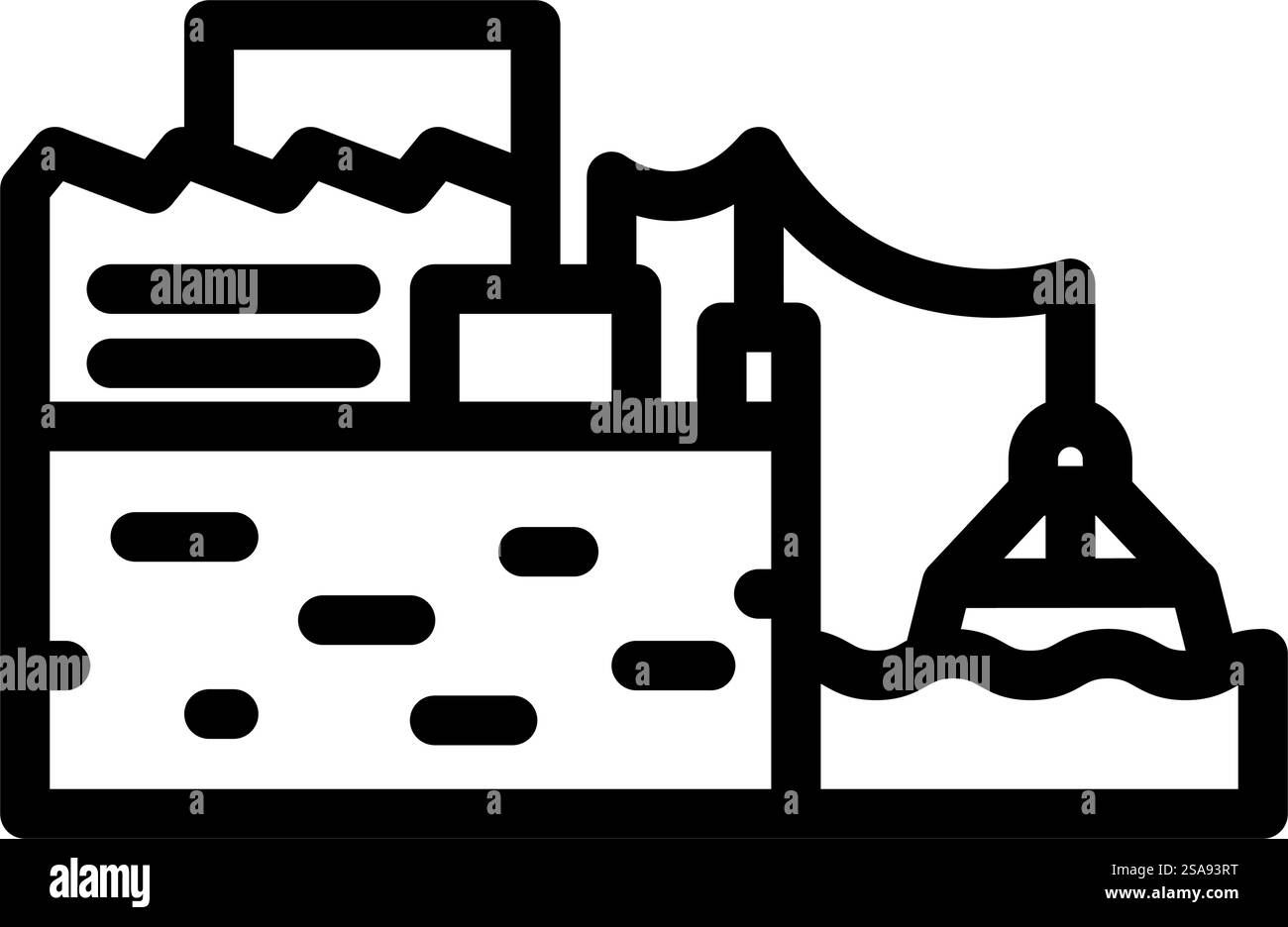 coastal power tidal power line icon vector. coastal power tidal power ...