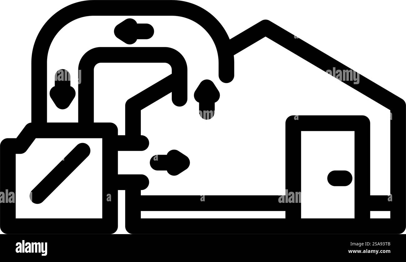 return air ventilation line icon vector. return air ventilation sign ...