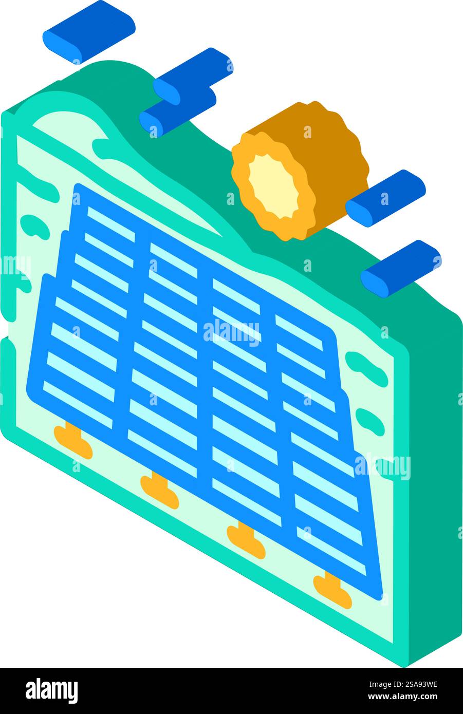 farm solar panel isometric icon vector. farm solar panel sign. isolated ...