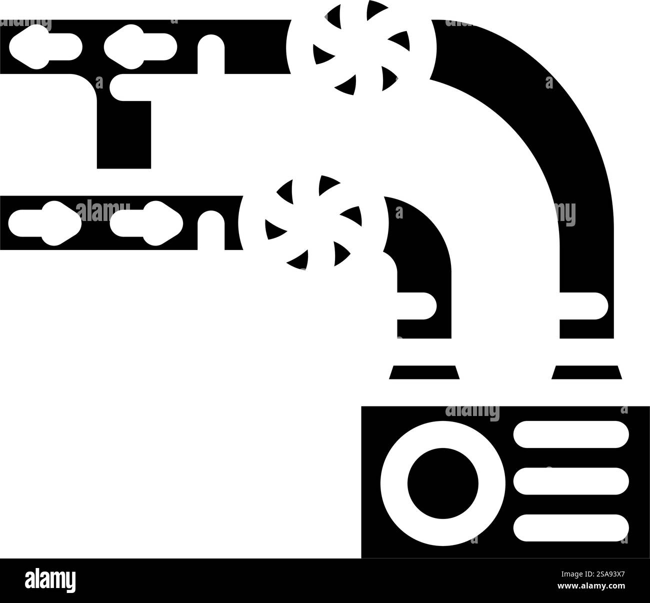 ventilation system glyph icon vector. ventilation system sign. isolated ...