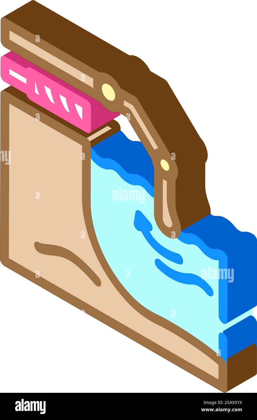 wave energy harvesting isometric icon vector. wave energy harvesting ...