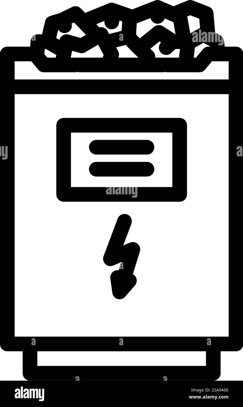 electric sauna line icon vector. electric sauna sign. isolated contour ...