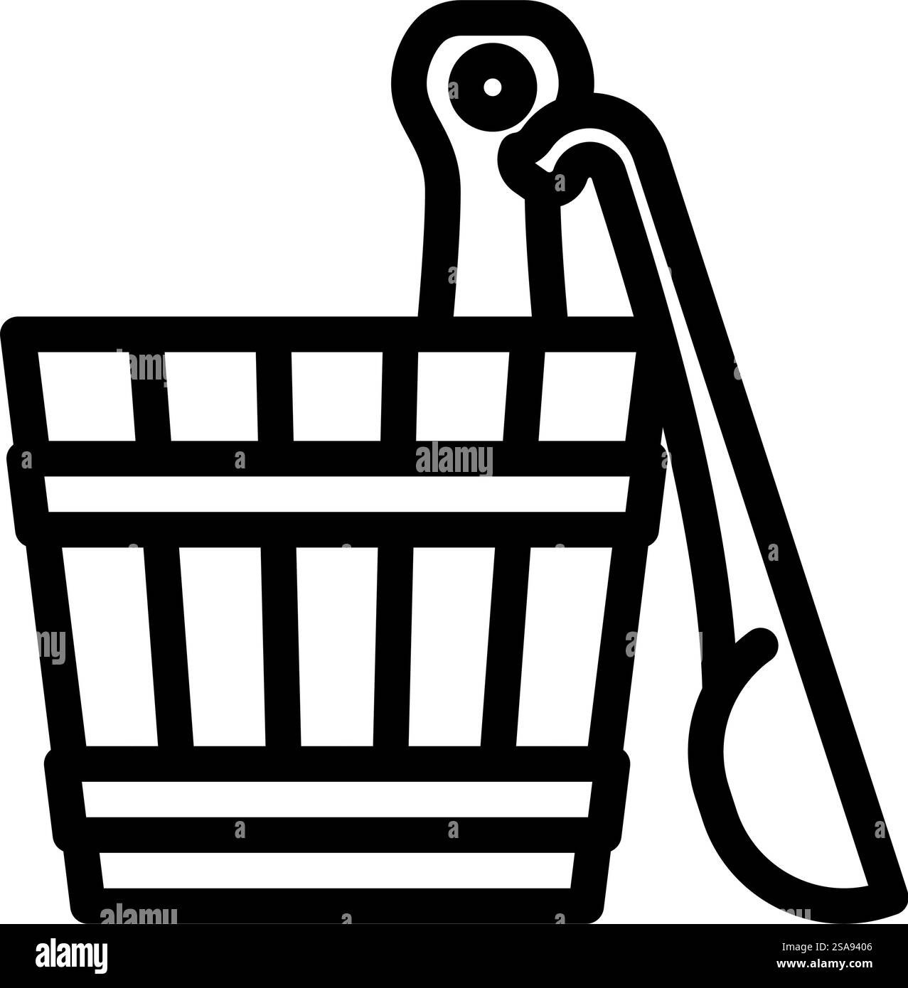 ladle sauna line icon vector. ladle sauna sign. isolated contour symbol ...