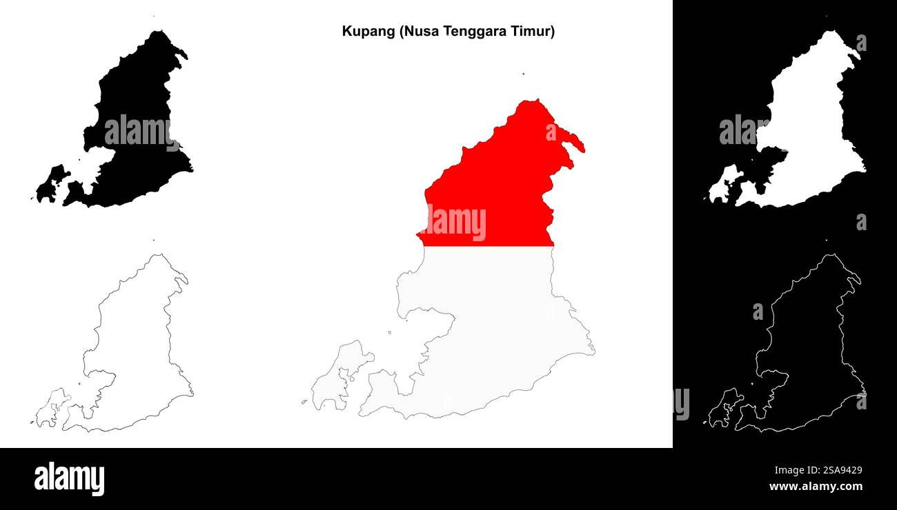 Kupang blank outline map set Stock Vector Image & Art - Alamy