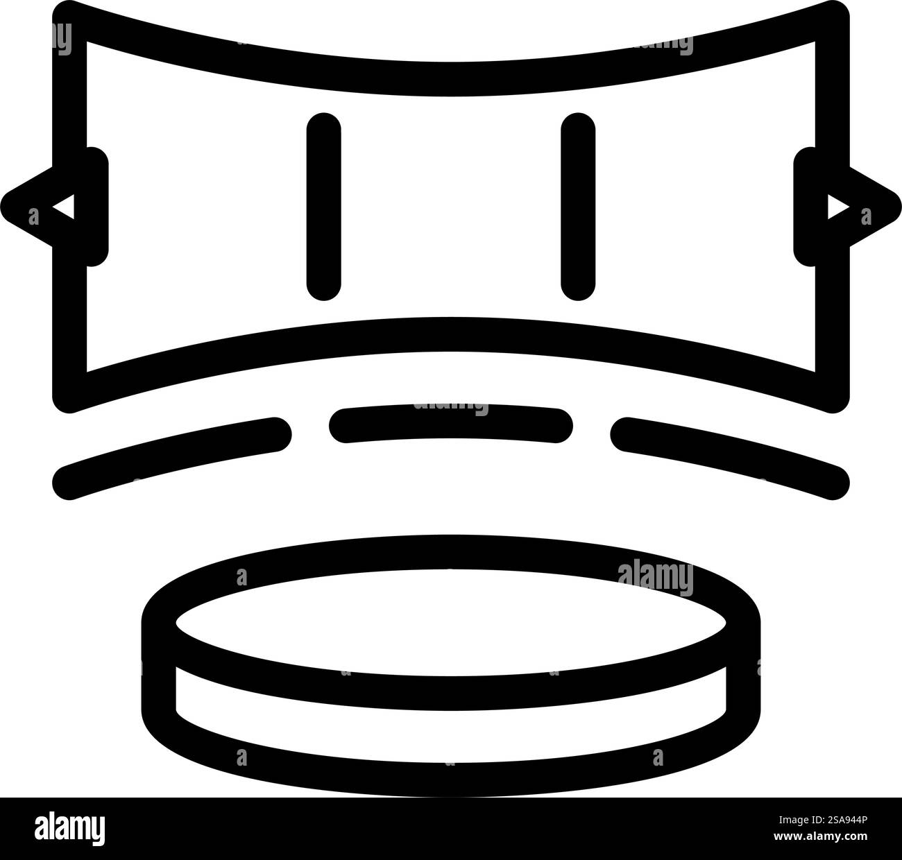 virtual stage line icon vector. virtual stage sign. isolated contour ...