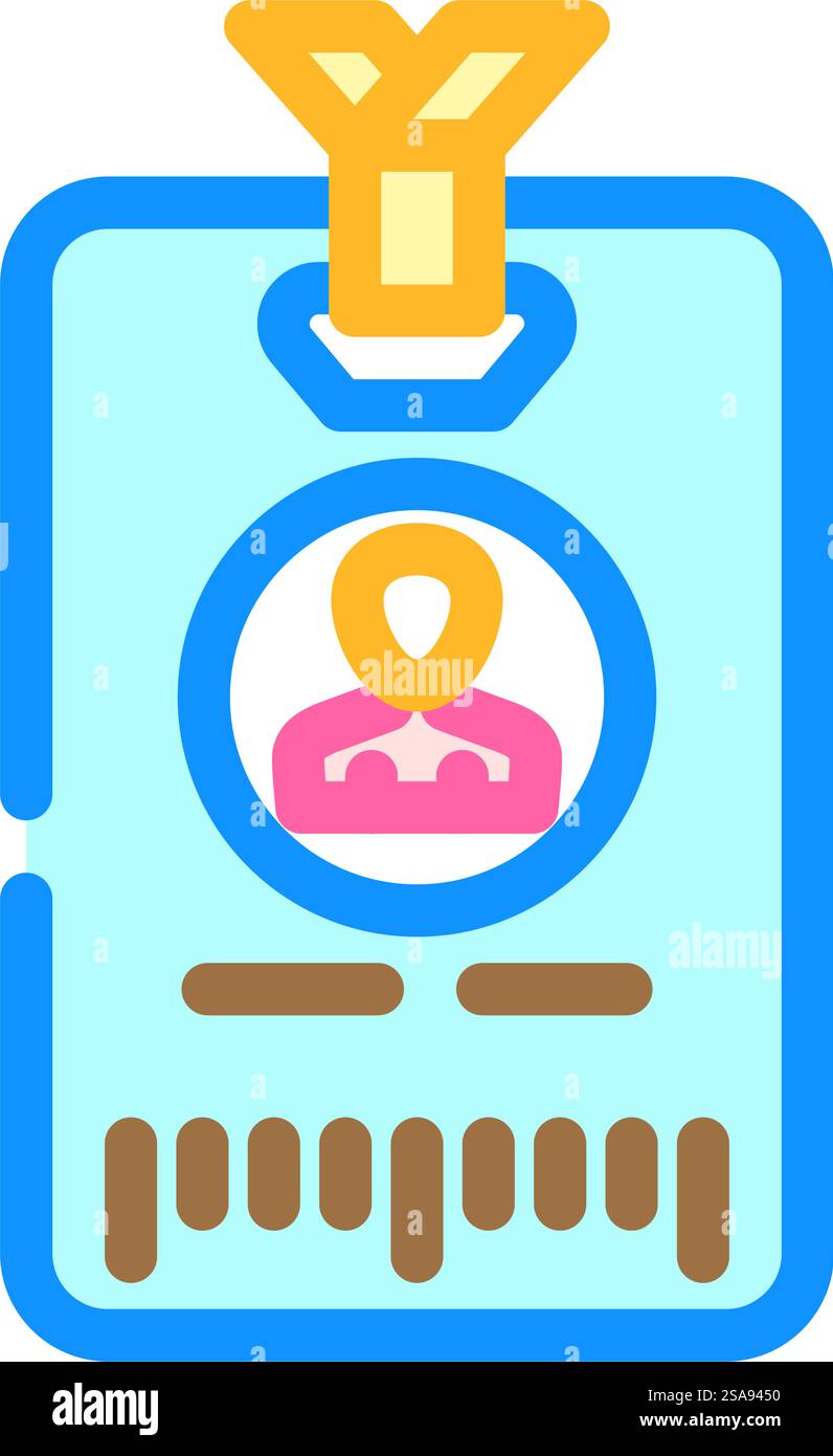 attendee badge color icon vector. attendee badge sign. isolated symbol ...