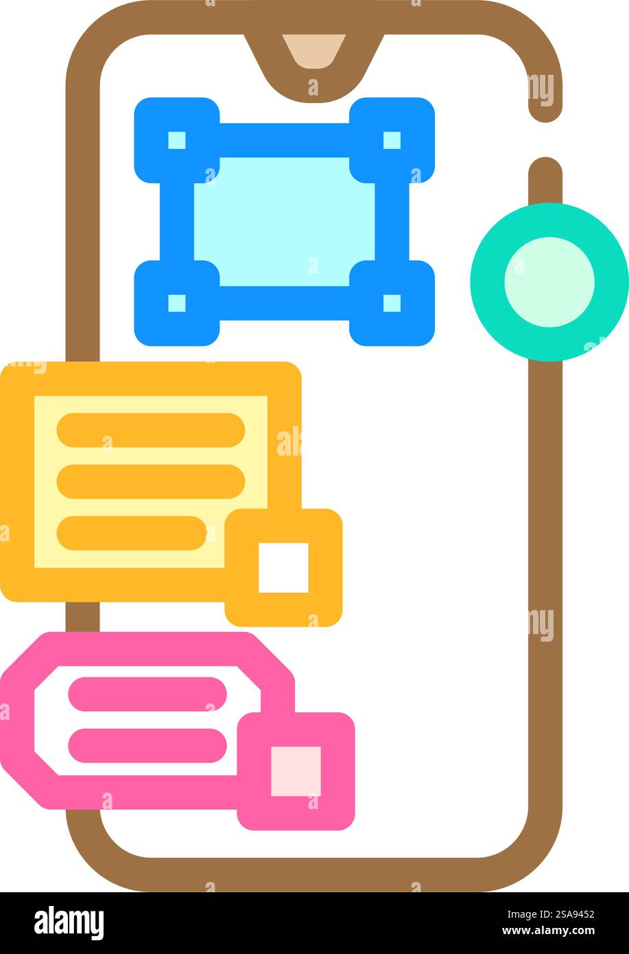 interaction design ux ui color icon vector. interaction design ux ui ...