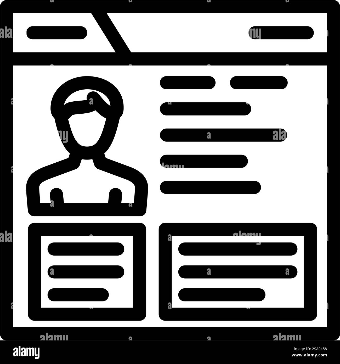 persona ux ui design line icon vector. persona ux ui design sign ...