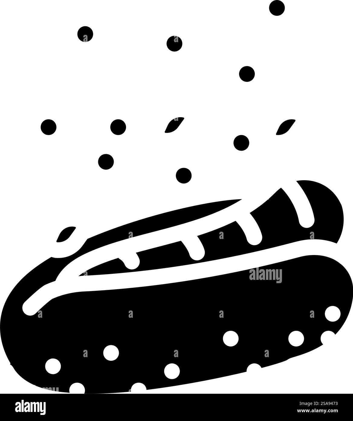hot dog fast food glyph icon vector. hot dog fast food sign. isolated ...