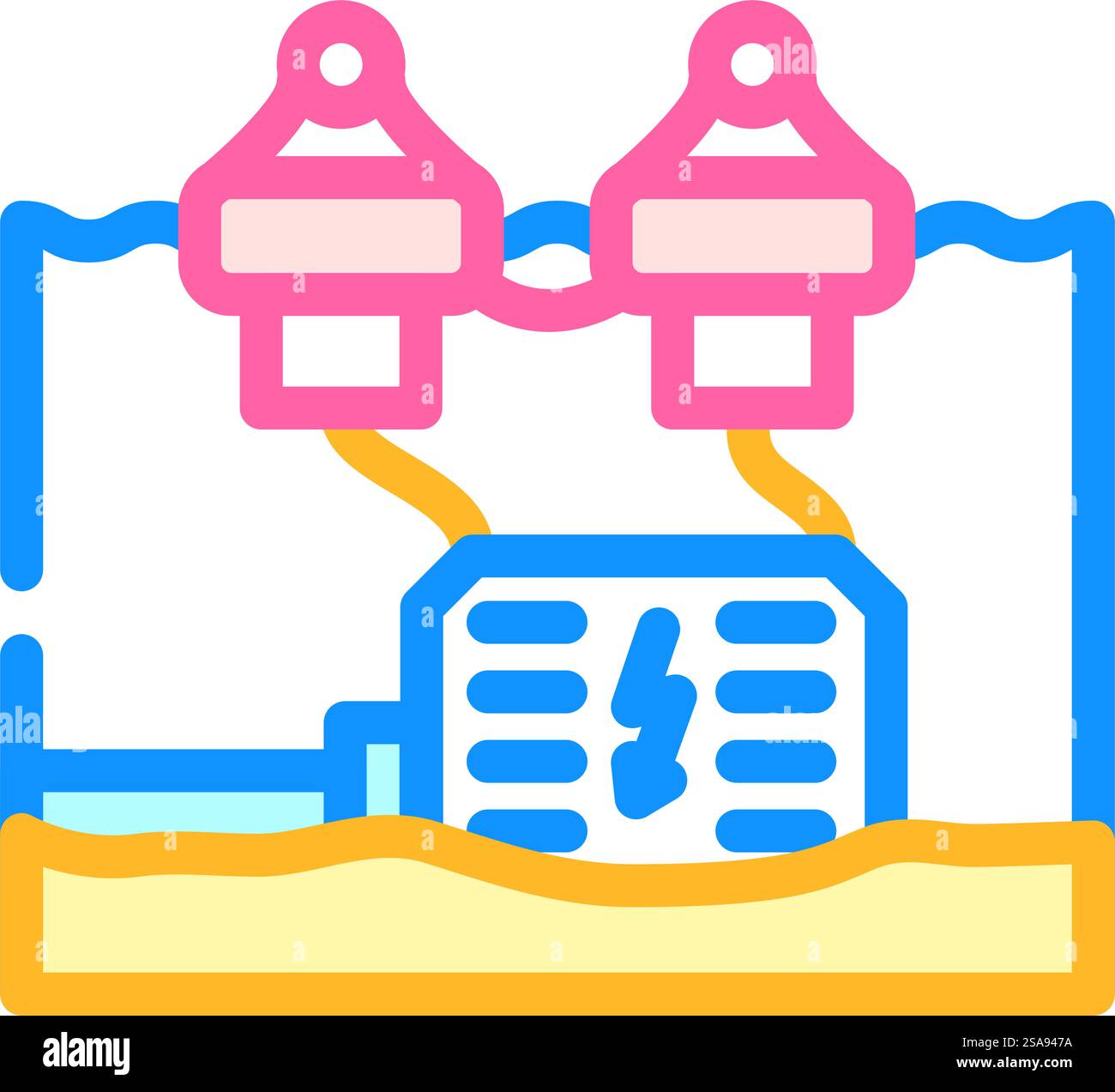 wave energy converter tidal color icon vector. wave energy converter ...
