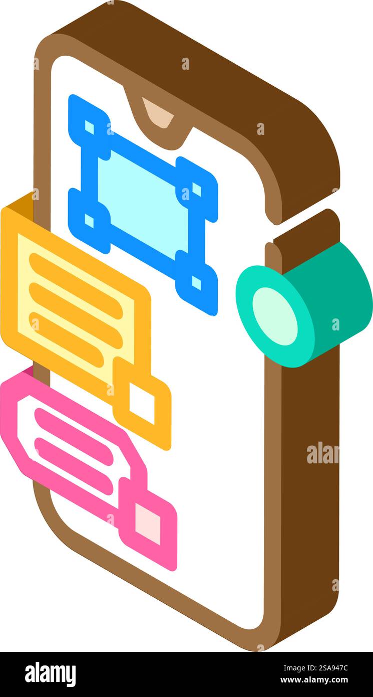 interaction design ux ui isometric icon vector. interaction design ux ...