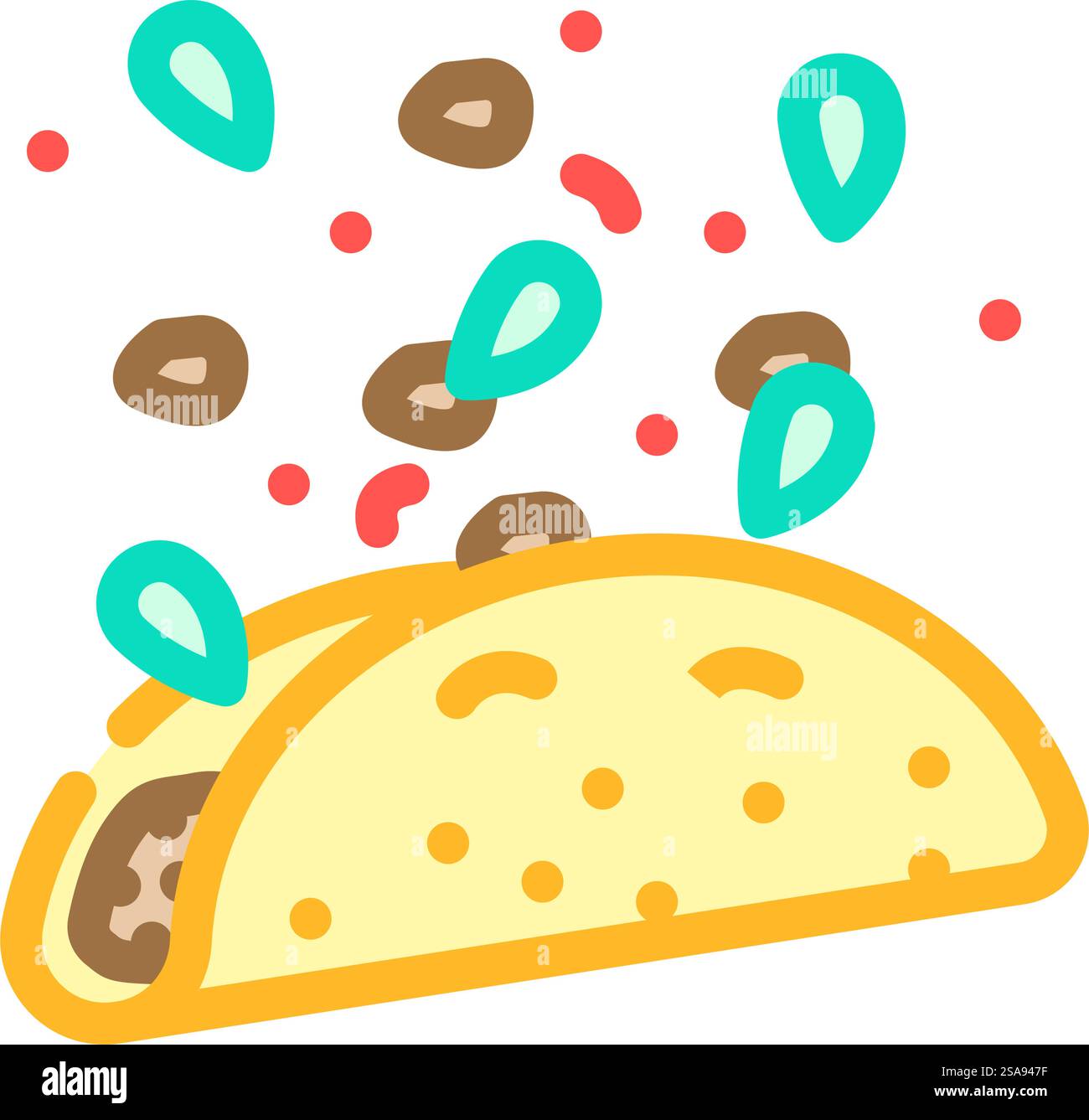 taco fast food color icon vector. taco fast food sign. isolated symbol ...