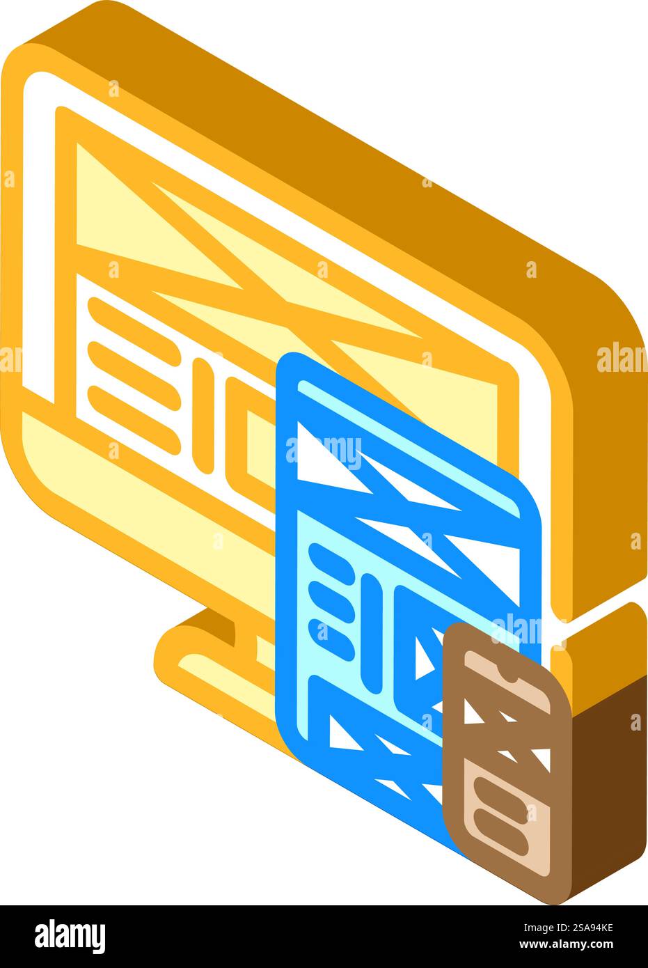 mockup ux ui design isometric icon vector. mockup ux ui design sign ...