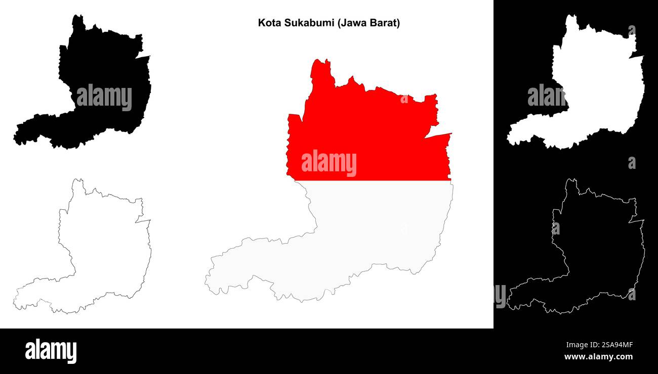 Blank kota sukabumi map hi-res stock photography and images - Alamy