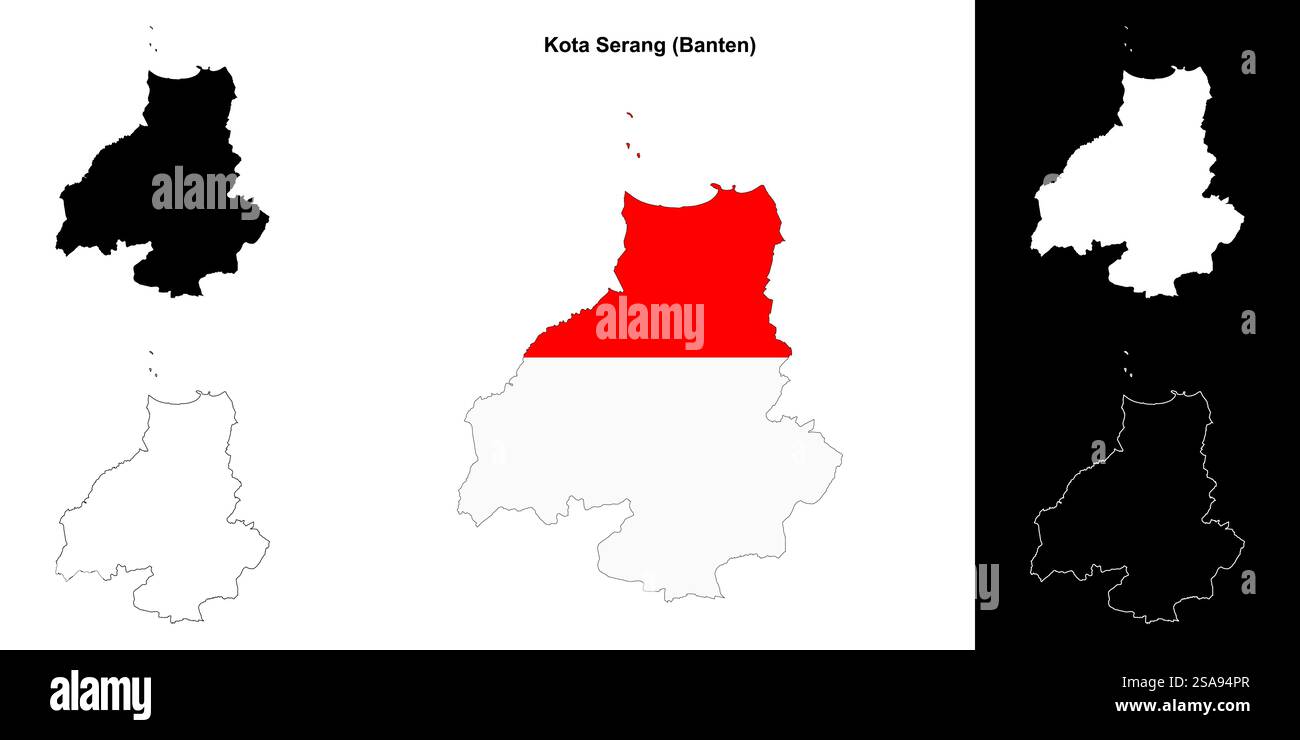 Kota serang outline map hi-res stock photography and images - Alamy