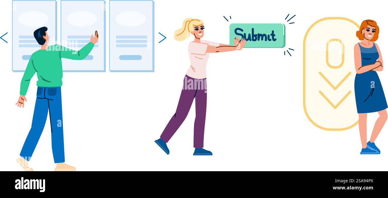 interaction affordance website vector. responsive mobile, user ...