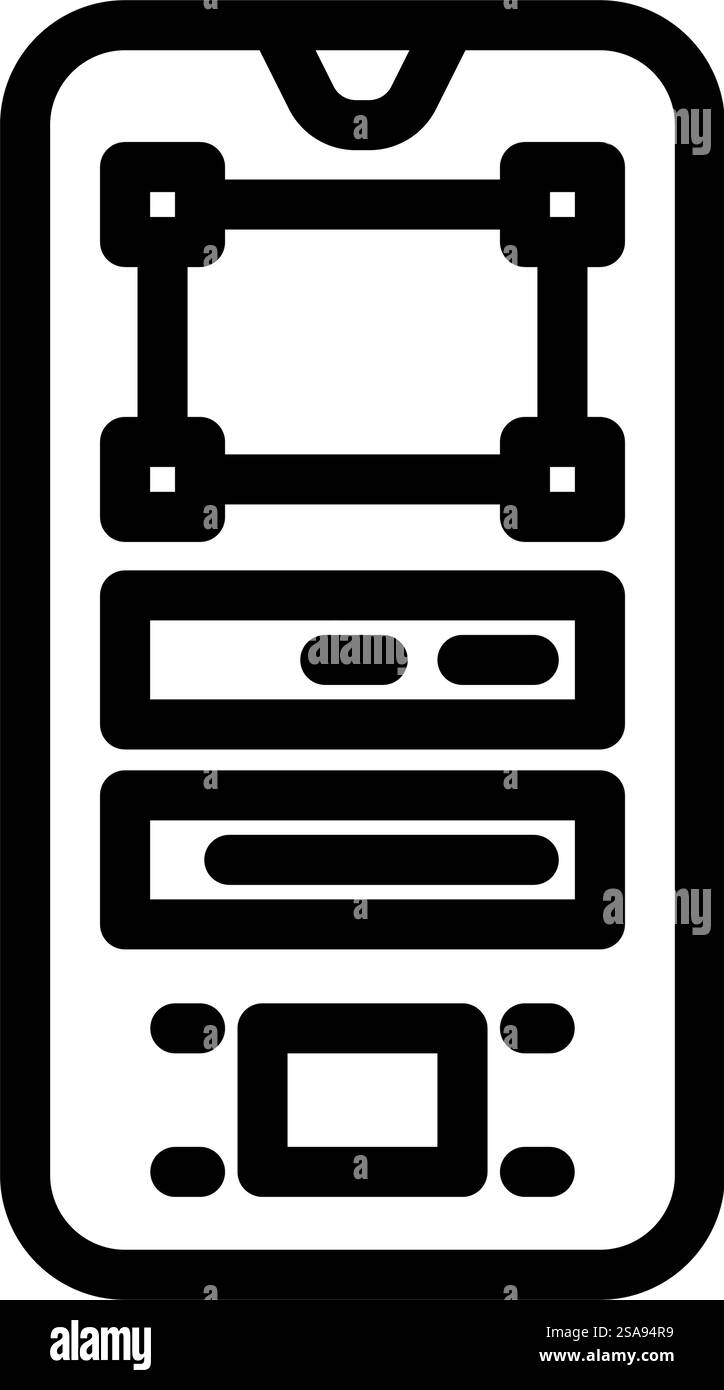 prototype ux ui design line icon vector. prototype ux ui design sign ...