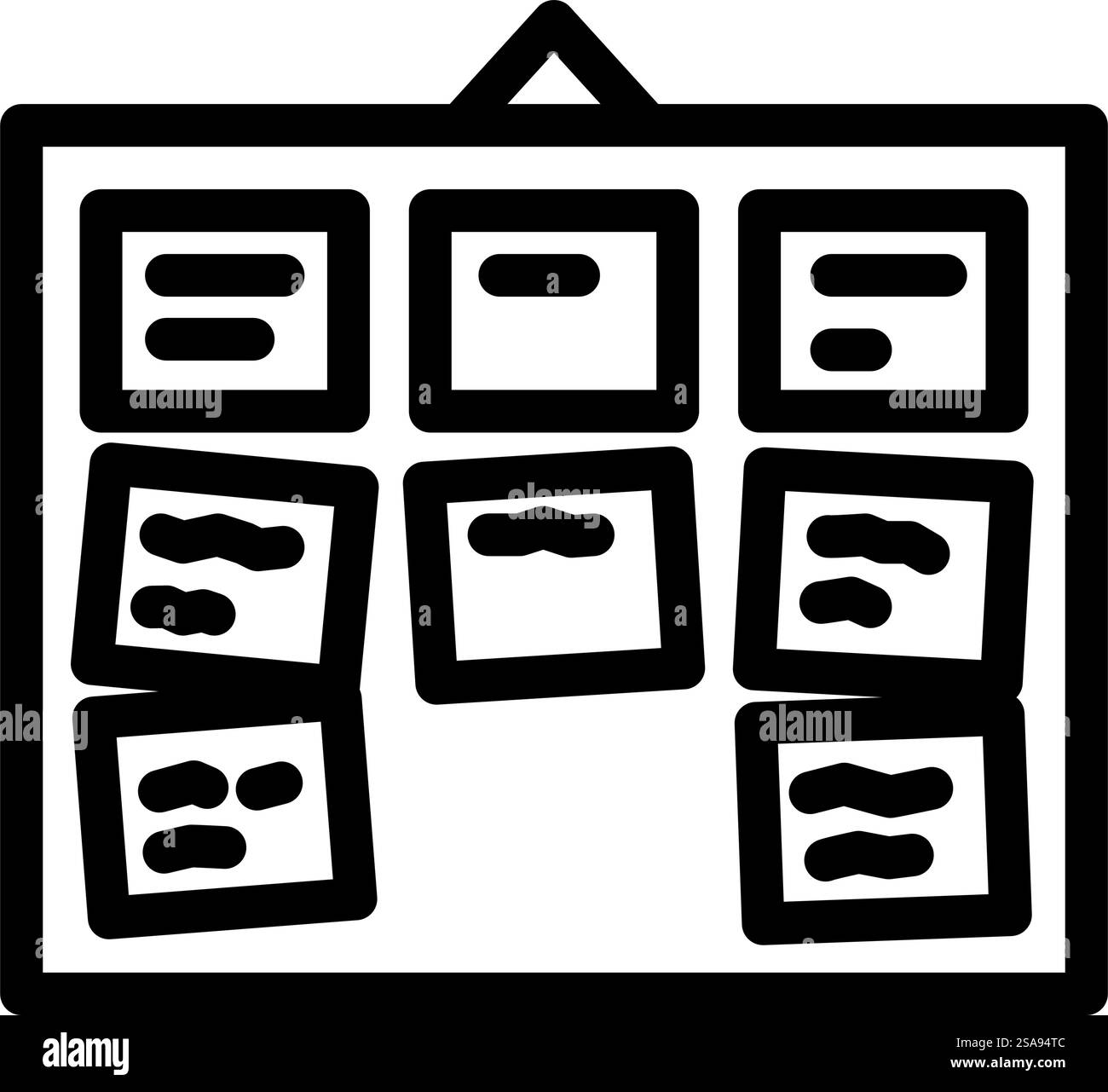card sorting ux ui design line icon vector. card sorting ux ui design ...