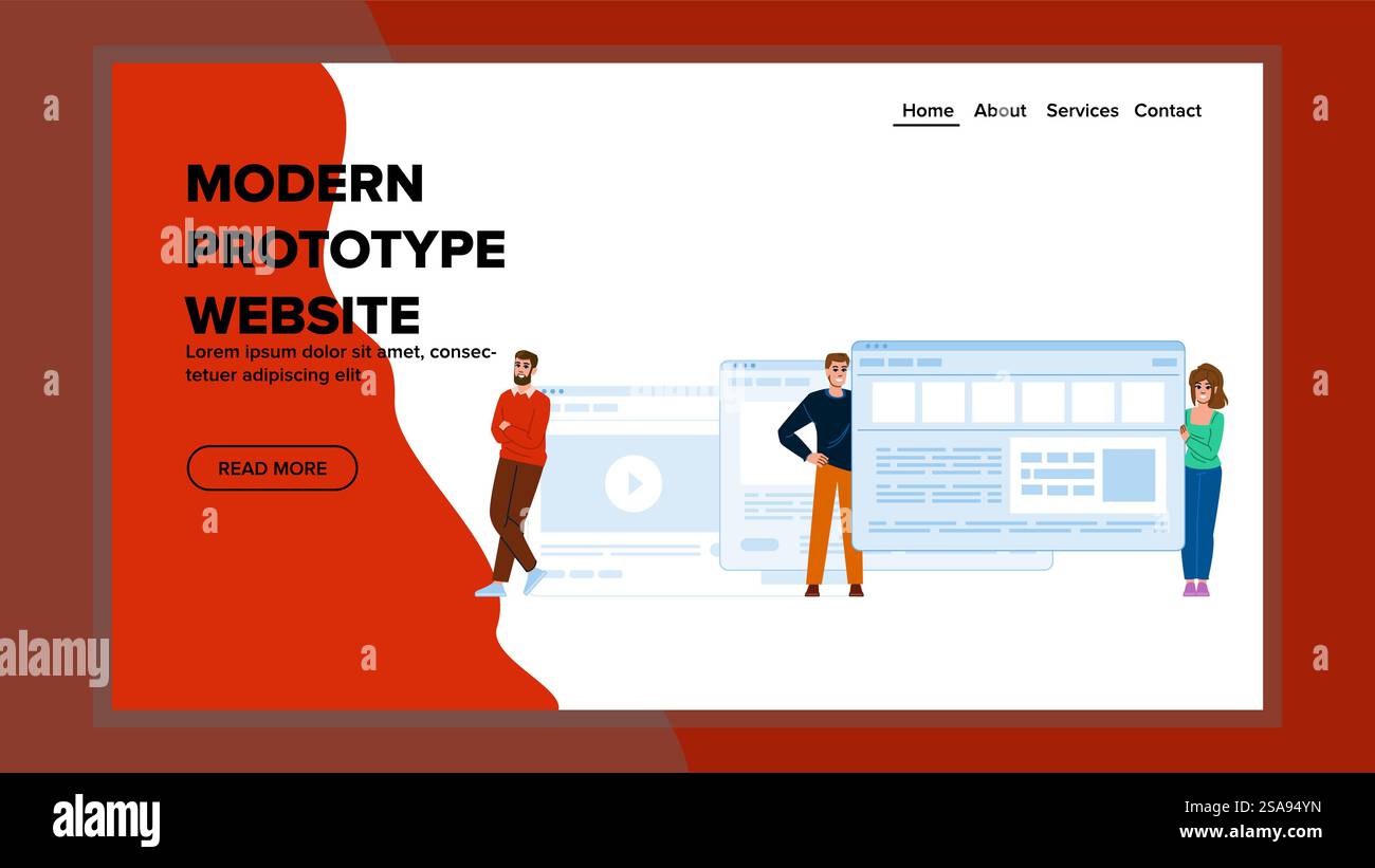 interactive modern prototype websie vector. dynamic user, cutting edge ...
