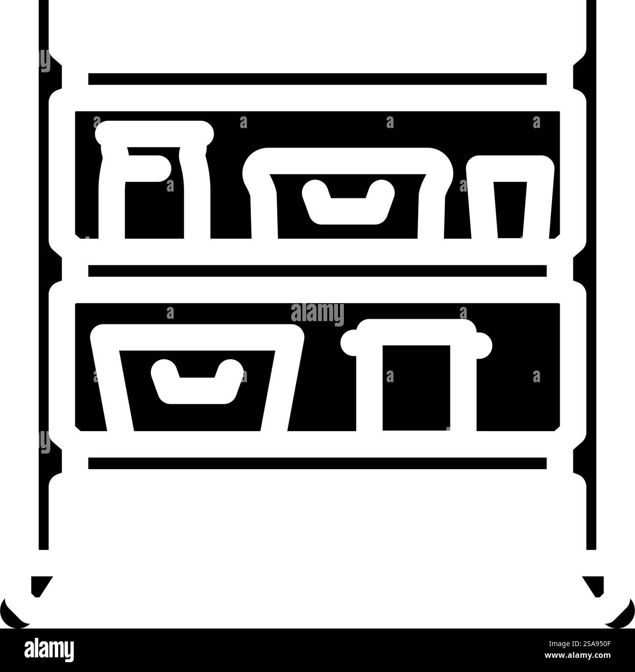 shelving restaurant equipment glyph icon vector. shelving restaurant ...