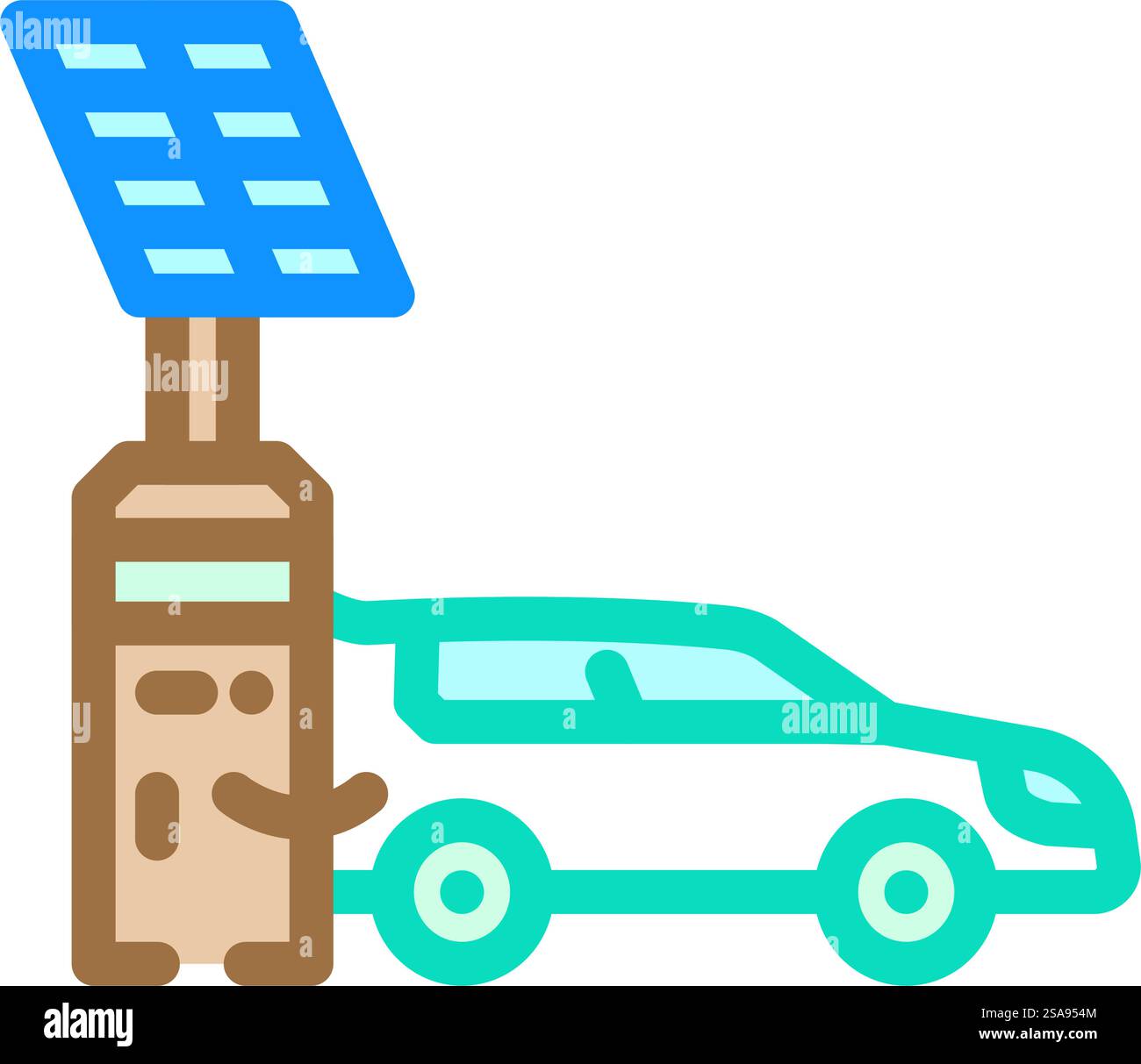 charging station solar panel color icon vector. charging station solar ...