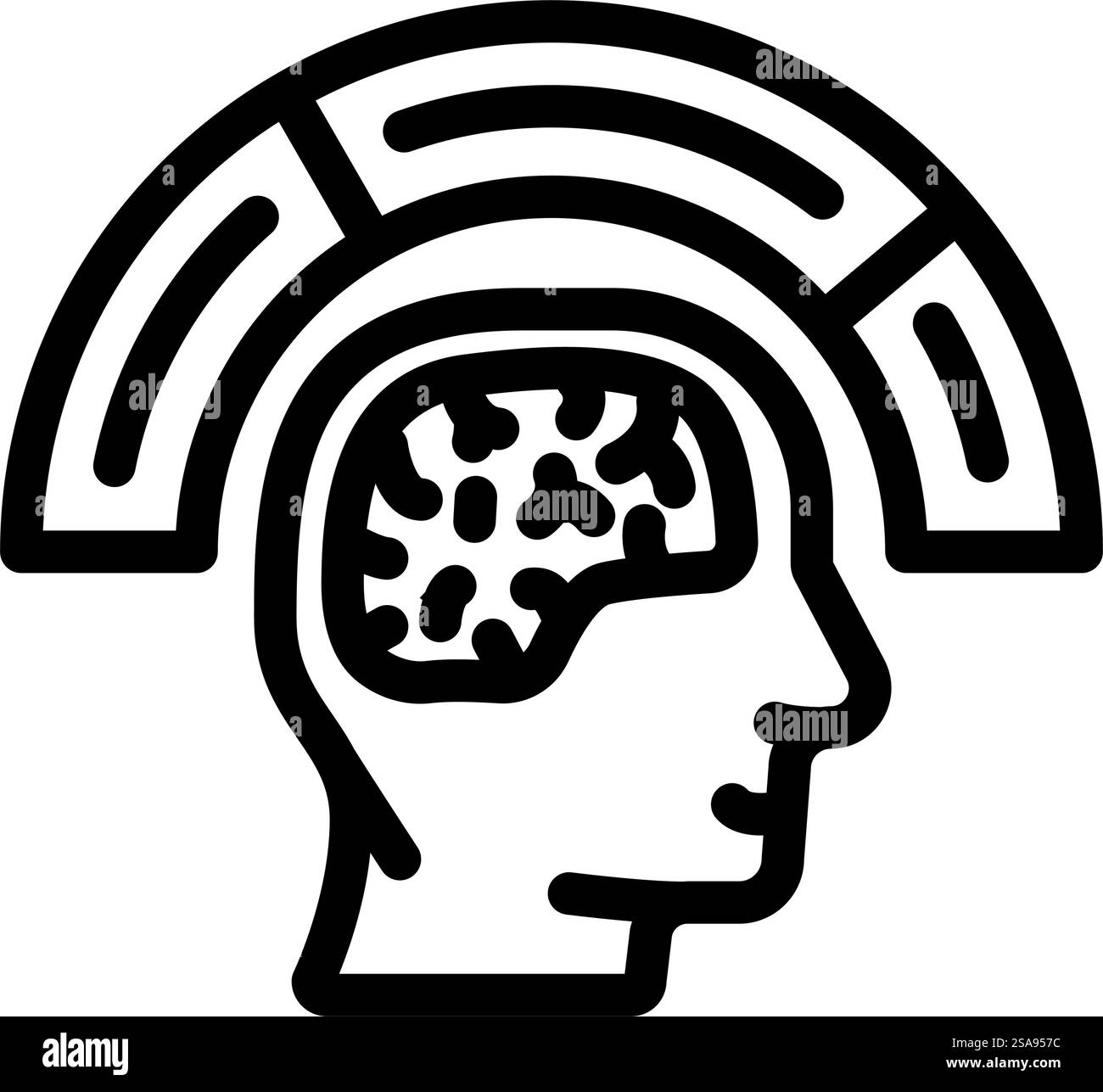 cognitive load ux ui design line icon vector. cognitive load ux ui ...