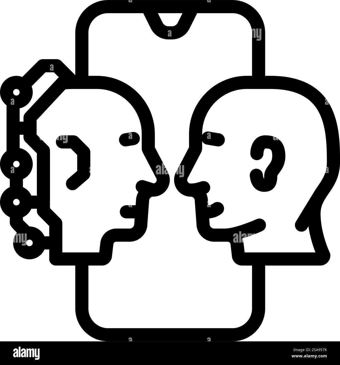 human computer interaction hci line icon vector. human computer ...