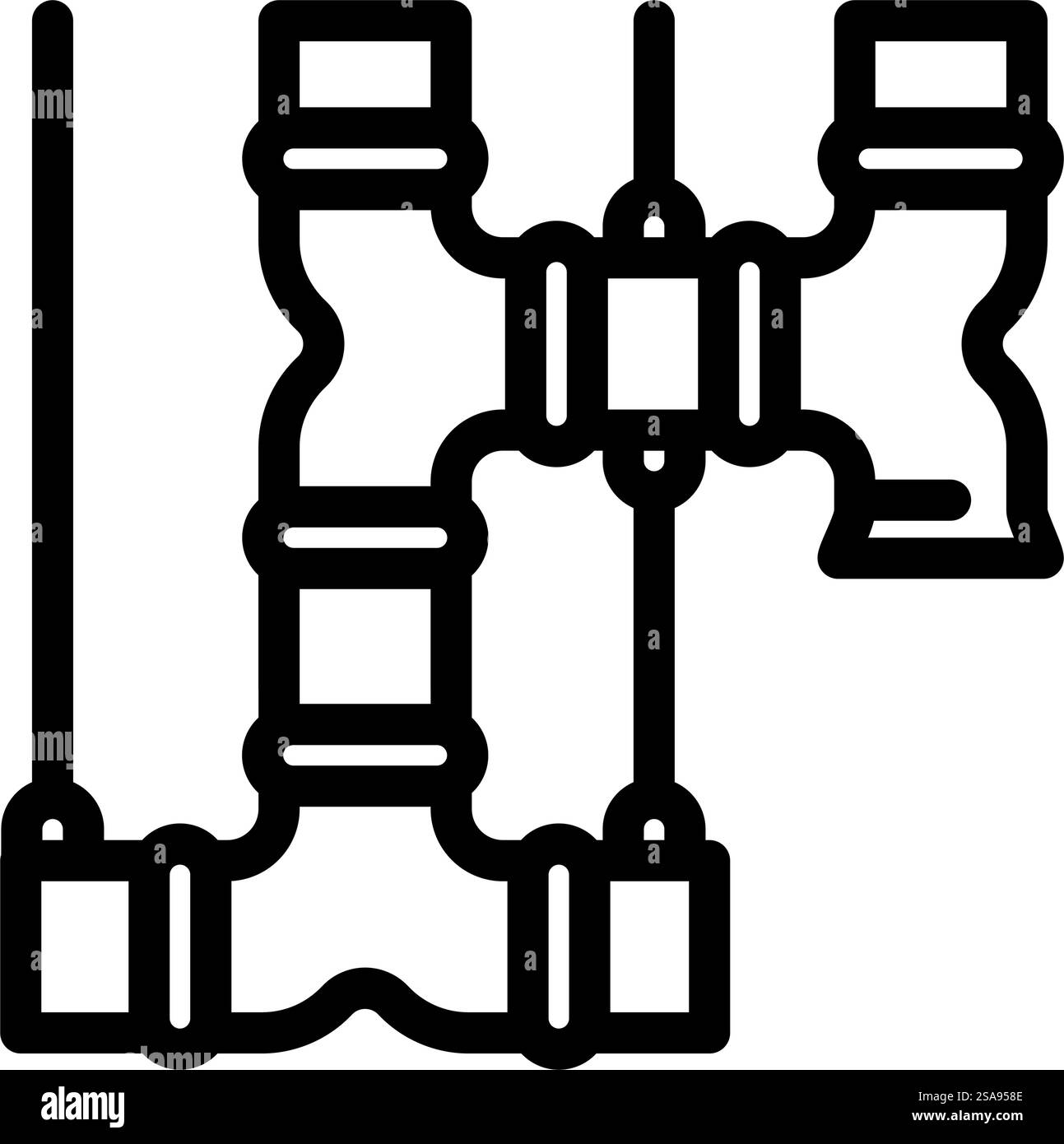 ventilation ducts line icon vector. ventilation ducts sign. isolated ...