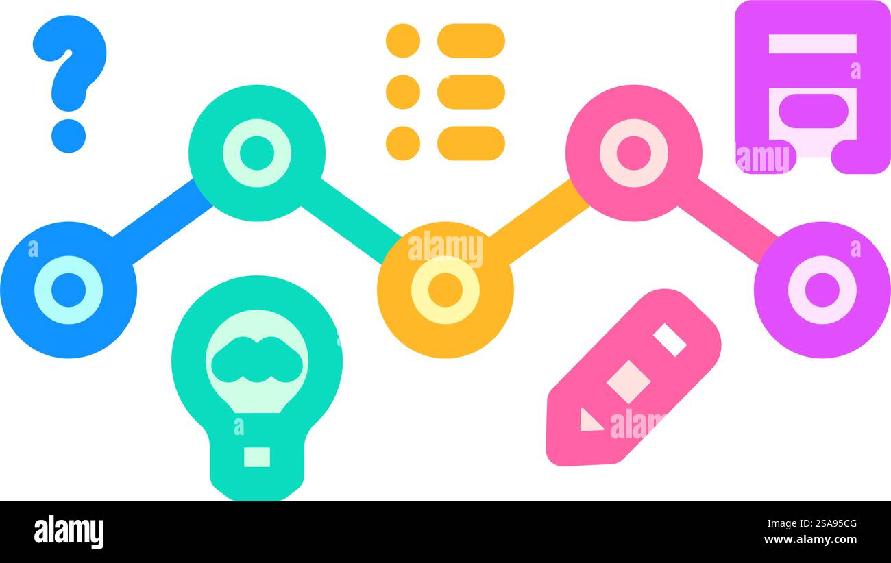 design sprint ux ui color icon vector. design sprint ux ui sign ...