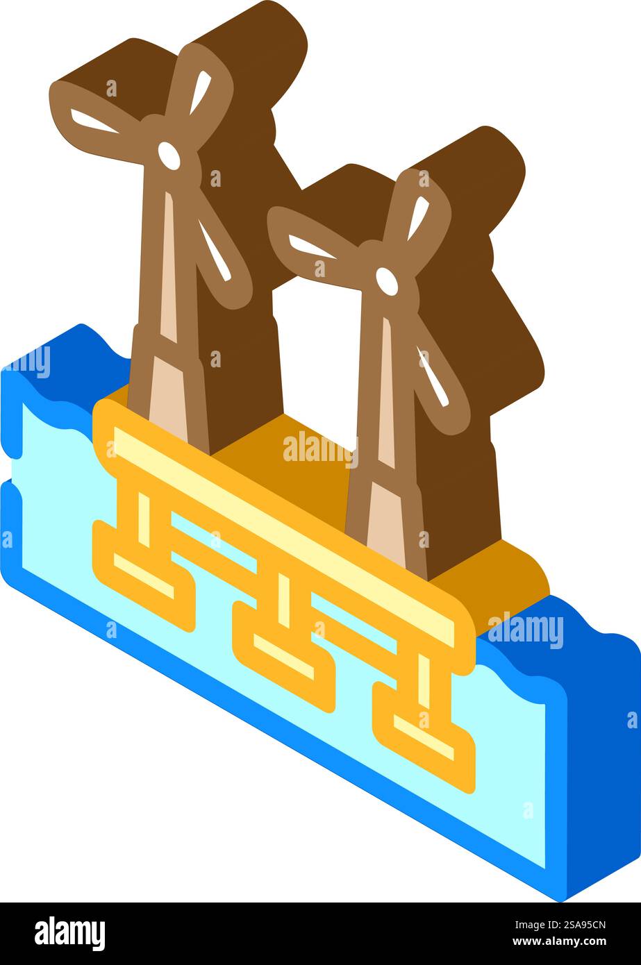 floating wave platform isometric icon vector. floating wave platform ...