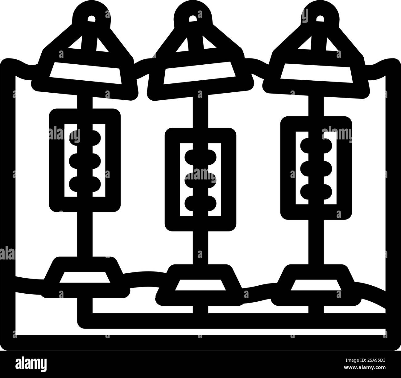 wave energy farm tidal power line icon vector. wave energy farm tidal ...