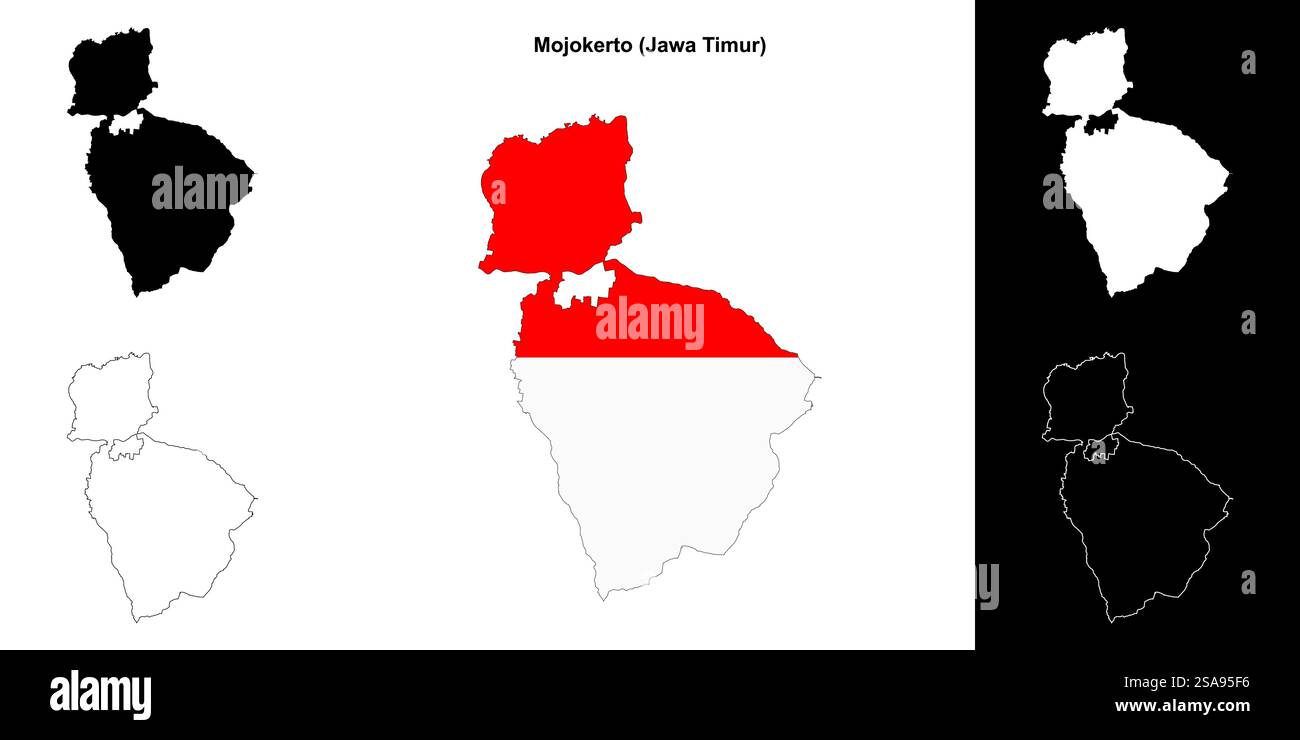 Mojokerto blank outline map set Stock Vector Image & Art - Alamy